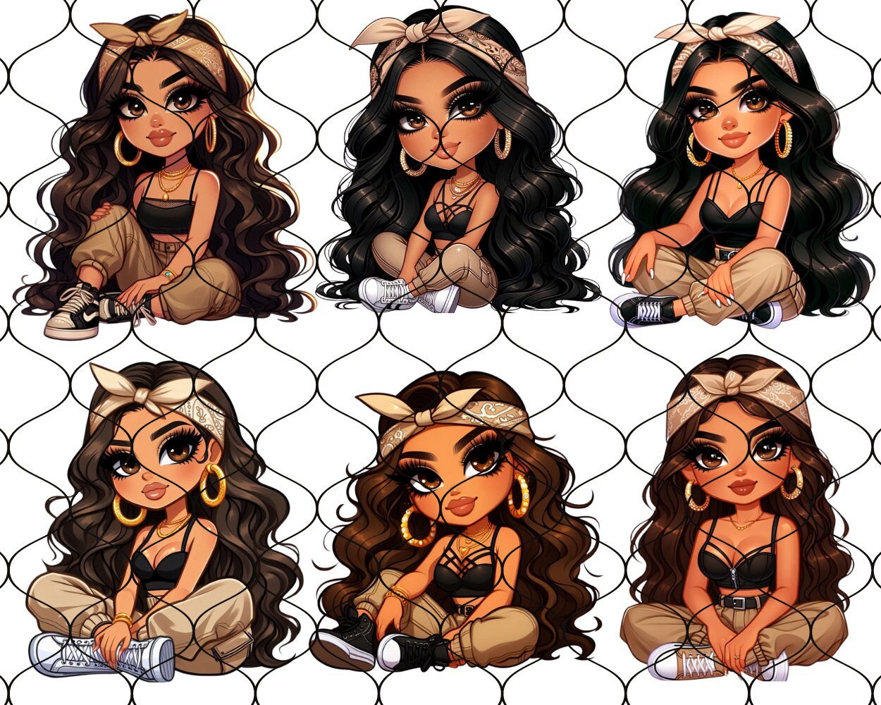 Chibi Super Hot Chicana, 50 PNG, Chicana Clipart, Chibi Dolls Png ...