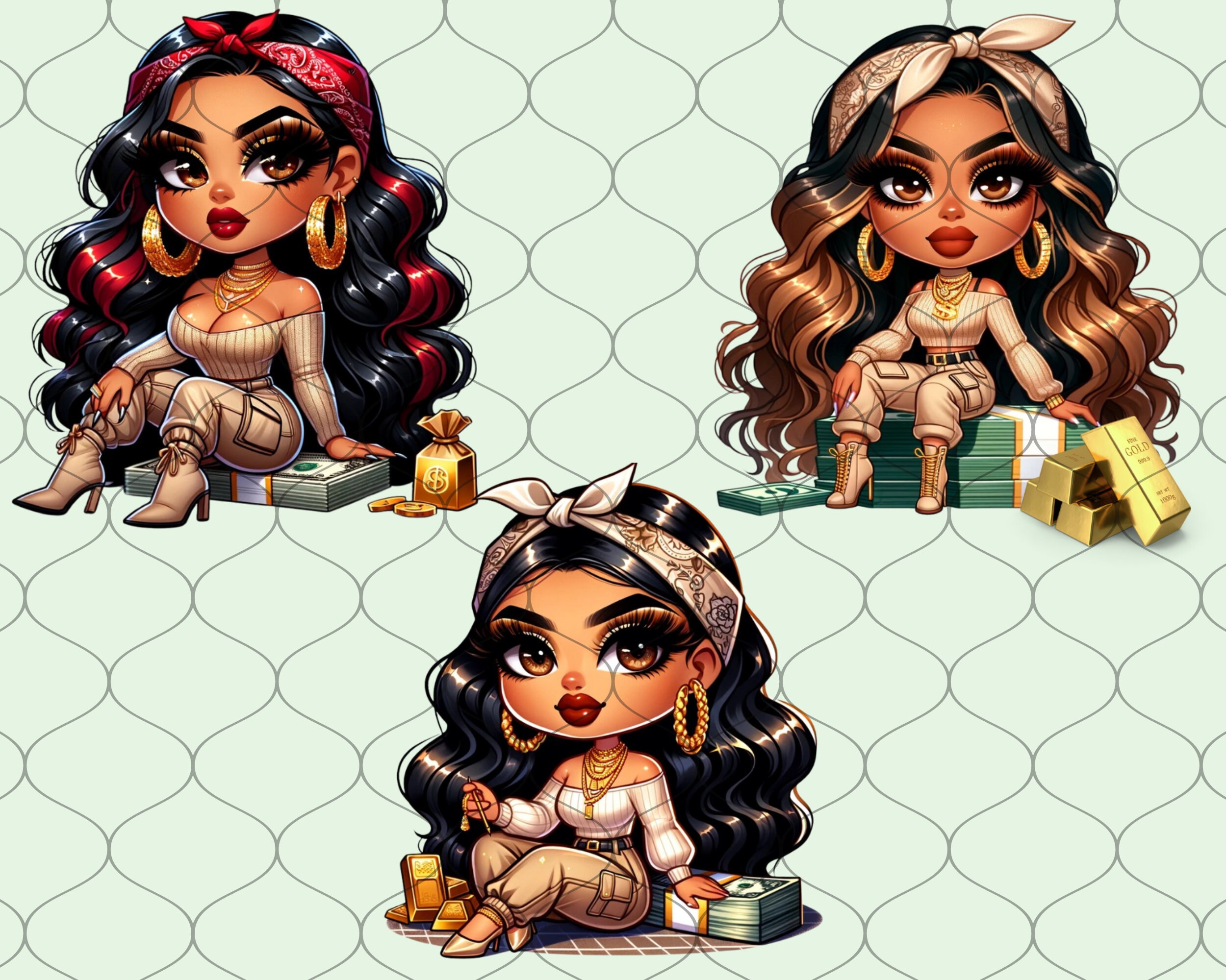 Chibi Latina Millionaire, 20 Png, Millionaire Mindset Png, Latina Woman ...