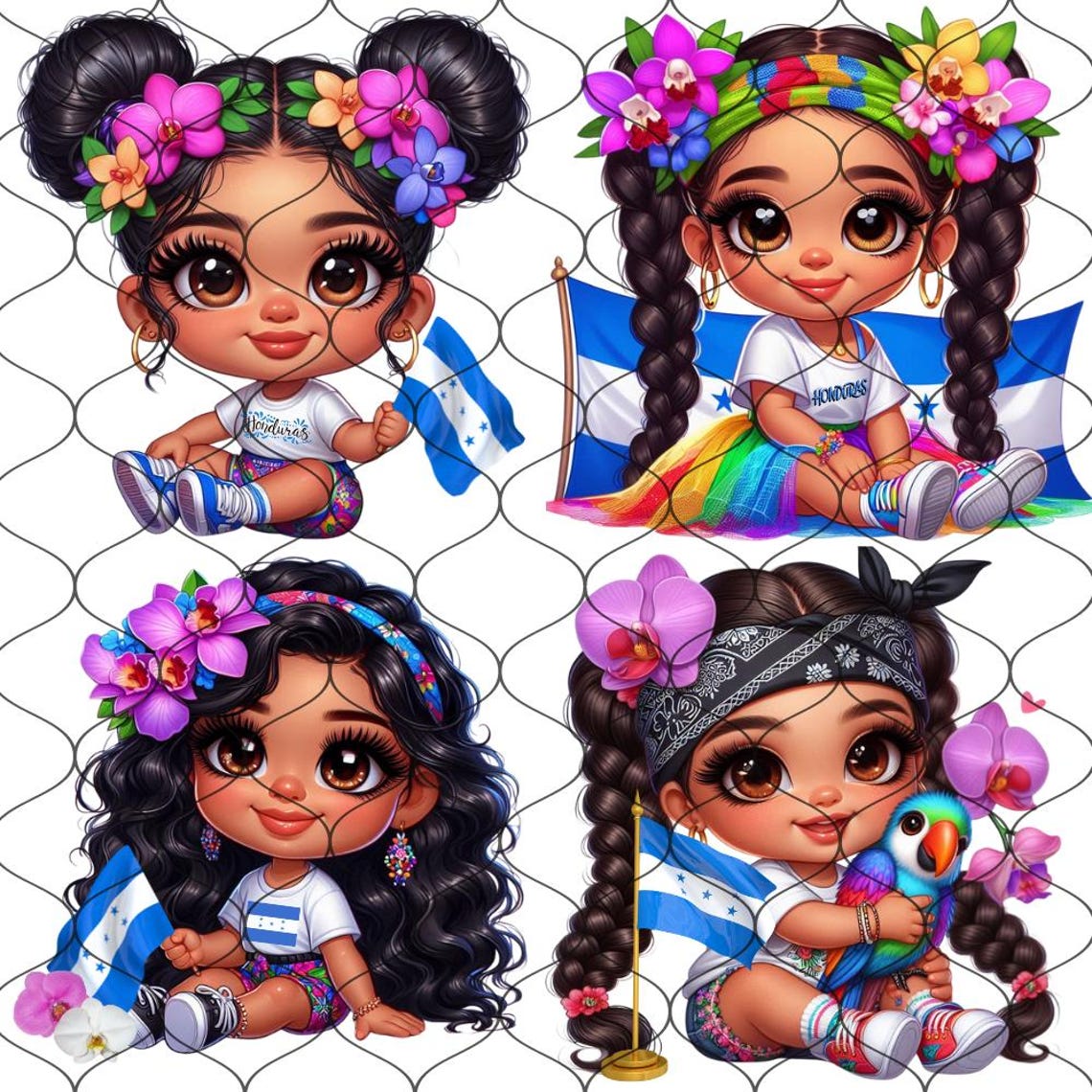 Chibi Super Cute Honduran Baby Girl Png, 25 Png, Honduras Girl Png ...