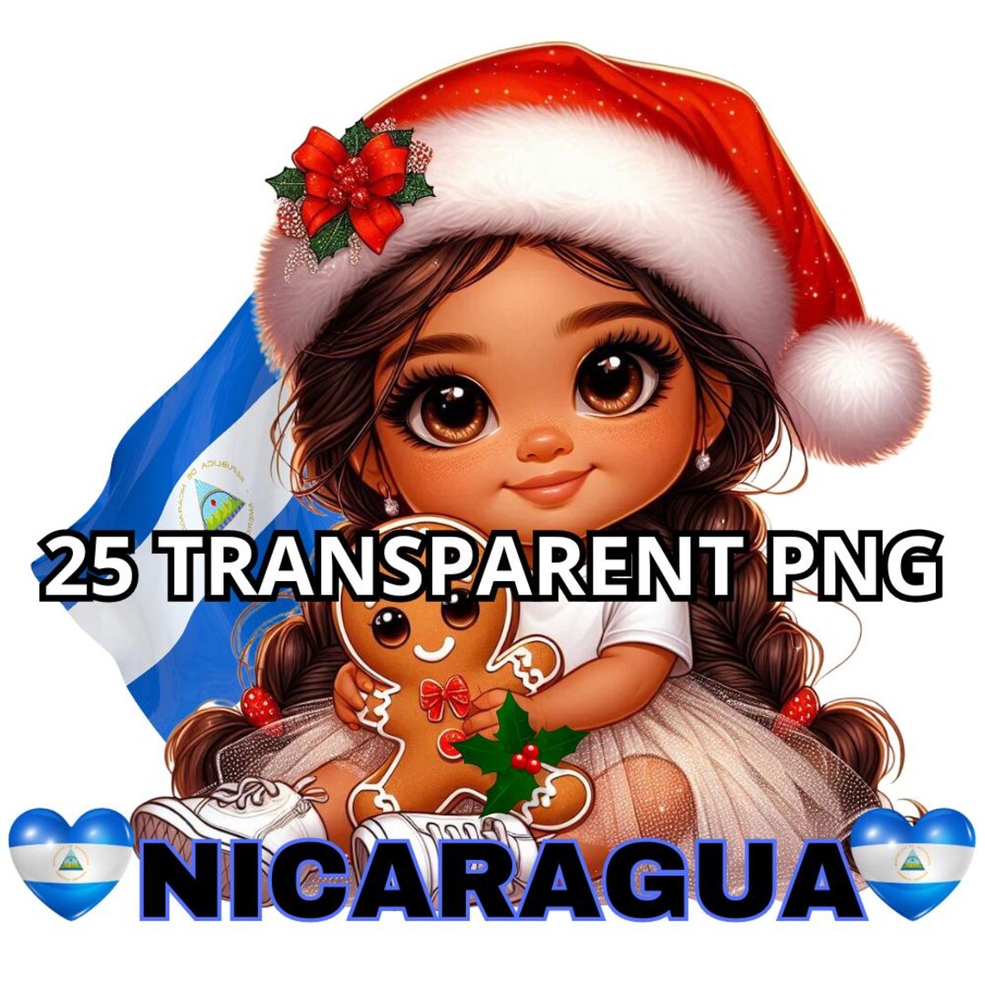 Chibi Cute Nicaraguan Christmas Baby Girl, 25 Png, Nicaragua Girl Png ...