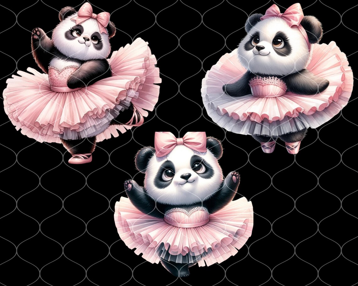 Cute Panda Ballerina, 22 PNG, Ballerina Clipart, Pink Ballerina Png ...