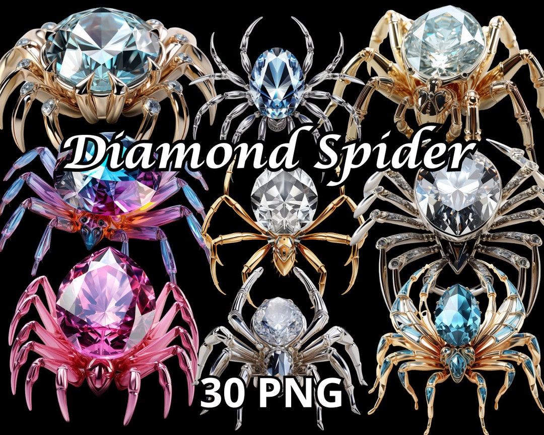 Diamond Spider, 30 PNG, Halloween Clipart, Spider Clipart, Halloween ...