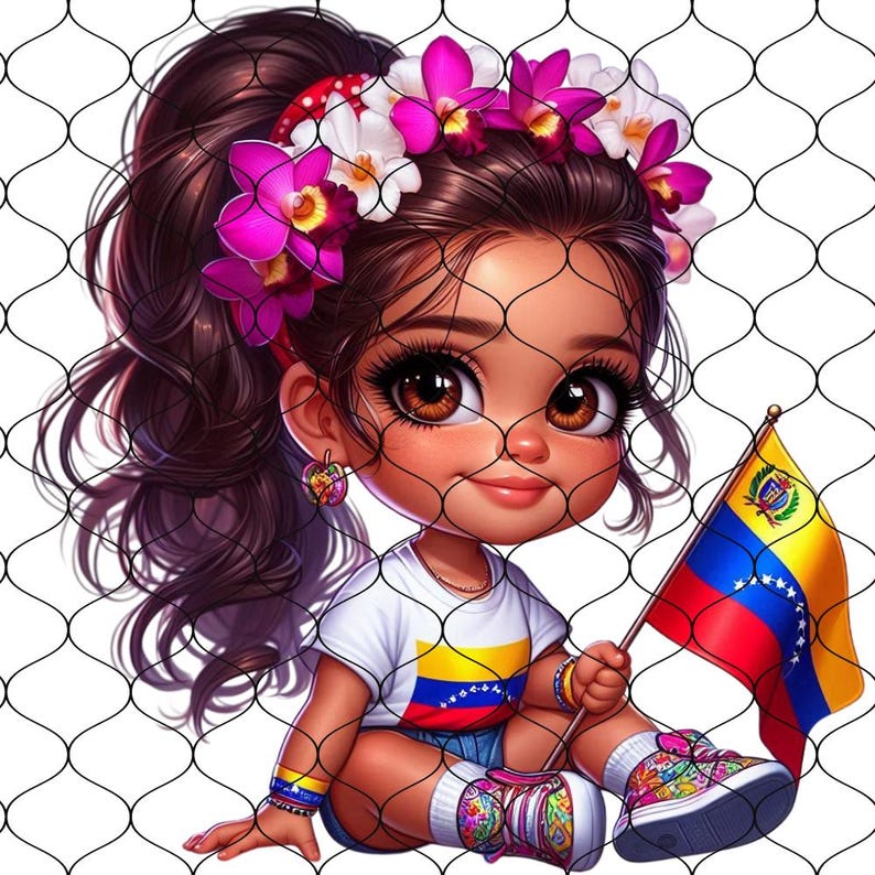 30 Chibi Cute Venezuelan Baby Girl Png, Venezuela Png, Venezolana Messy ...