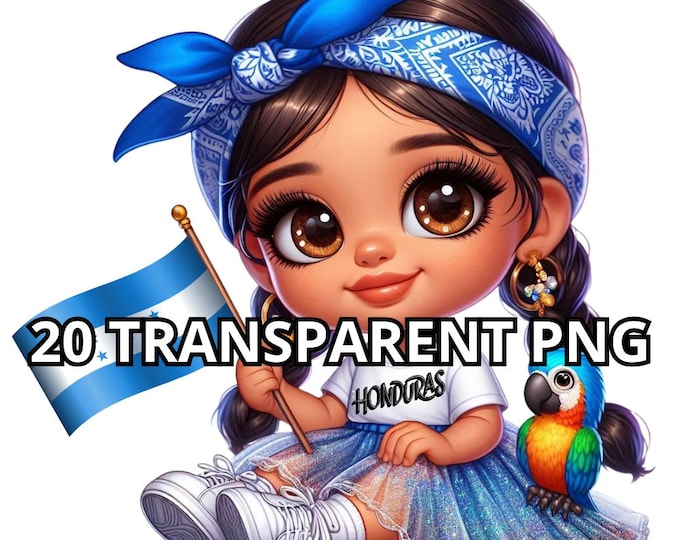 Chibi Super Cute Honduran Baby Girl Png, 20 Png, Honduras Girl Png ...