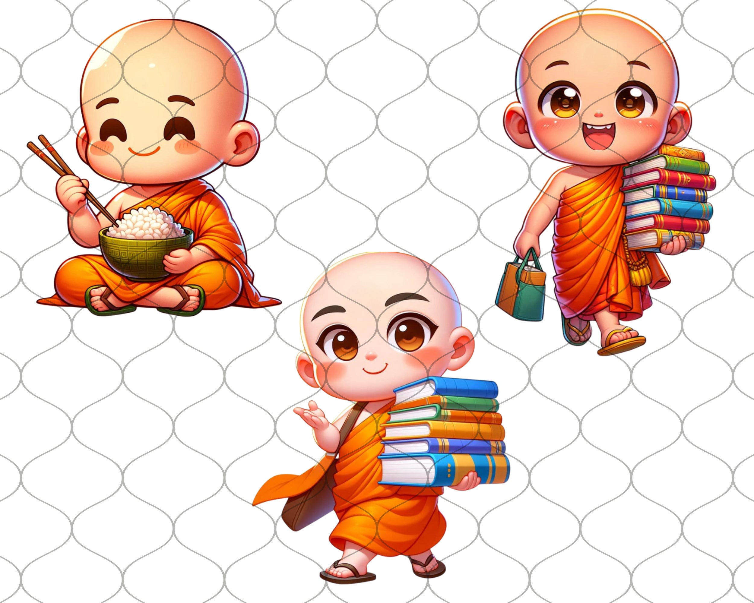 Chibi Cute Monk, 20 TRANSPARENT PNG, Monk Clipart, Buddha Png ...