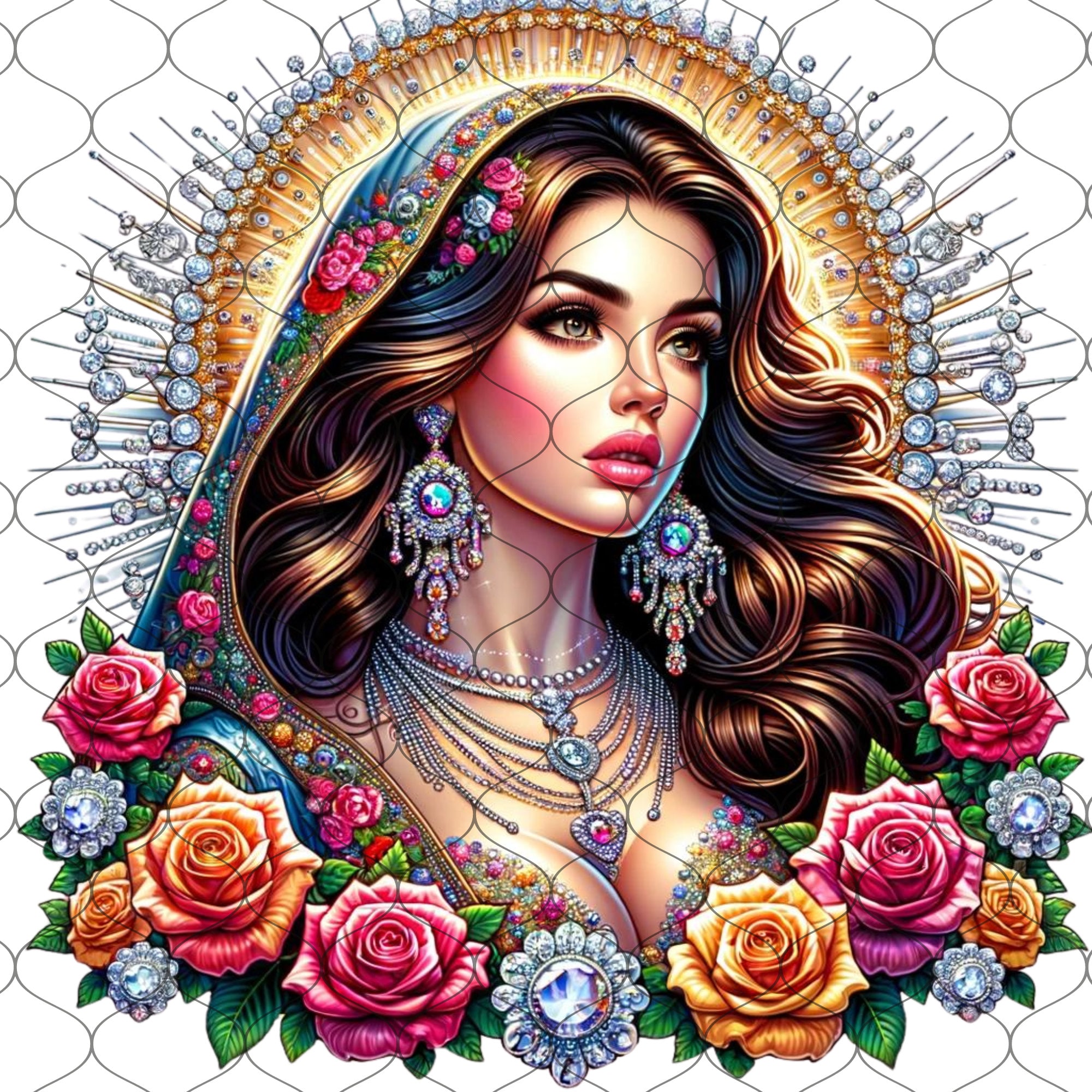 10 Diamond Latin Mother of God, Our Lady, Virgin Mary Png, Latina Woman ...
