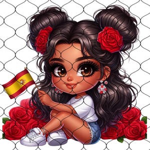 Chibi Super Cute Spanish Baby Girl Png, 20 Png, Spain Png, Chibi ...