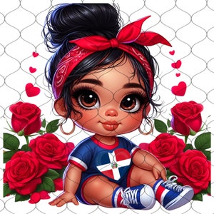 Chibi Cute Dominican Baby Girl Png, 15 Png, Dominican Republic, Chibi ...