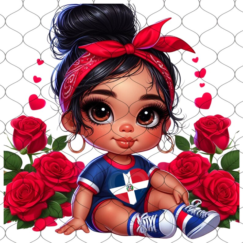 Chibi Cute Dominican Baby Girl Png, 15 Png, Dominican Republic, Chibi ...