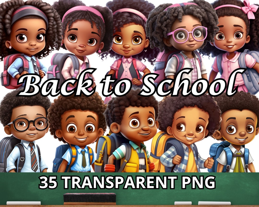 Back to School, 35 PNG, School Clipart, Back to School Children in ...