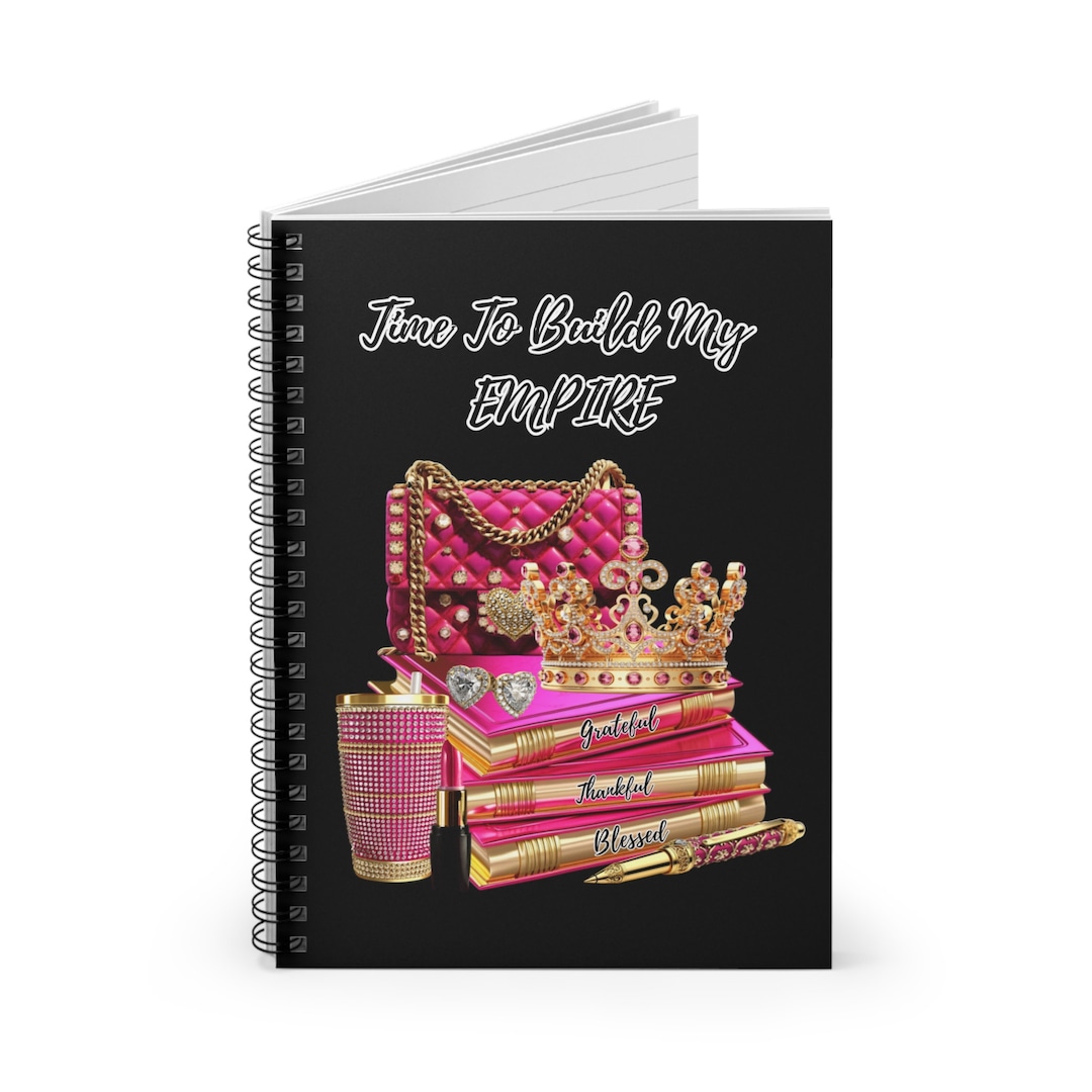 Grateful Thankful Blessed Black Spiral Notebook Ruled Line, Lady Boss ...