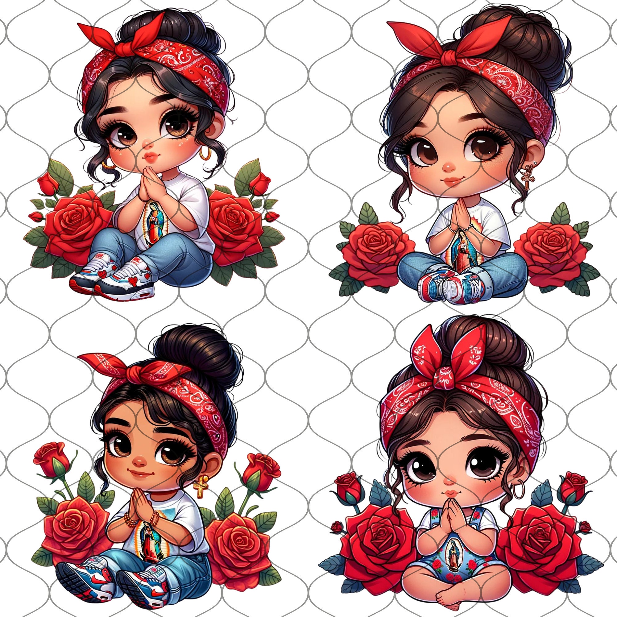 Chibi Cute Latina Baby Girl Png, 12 Png, Latina Princess Clipart ...