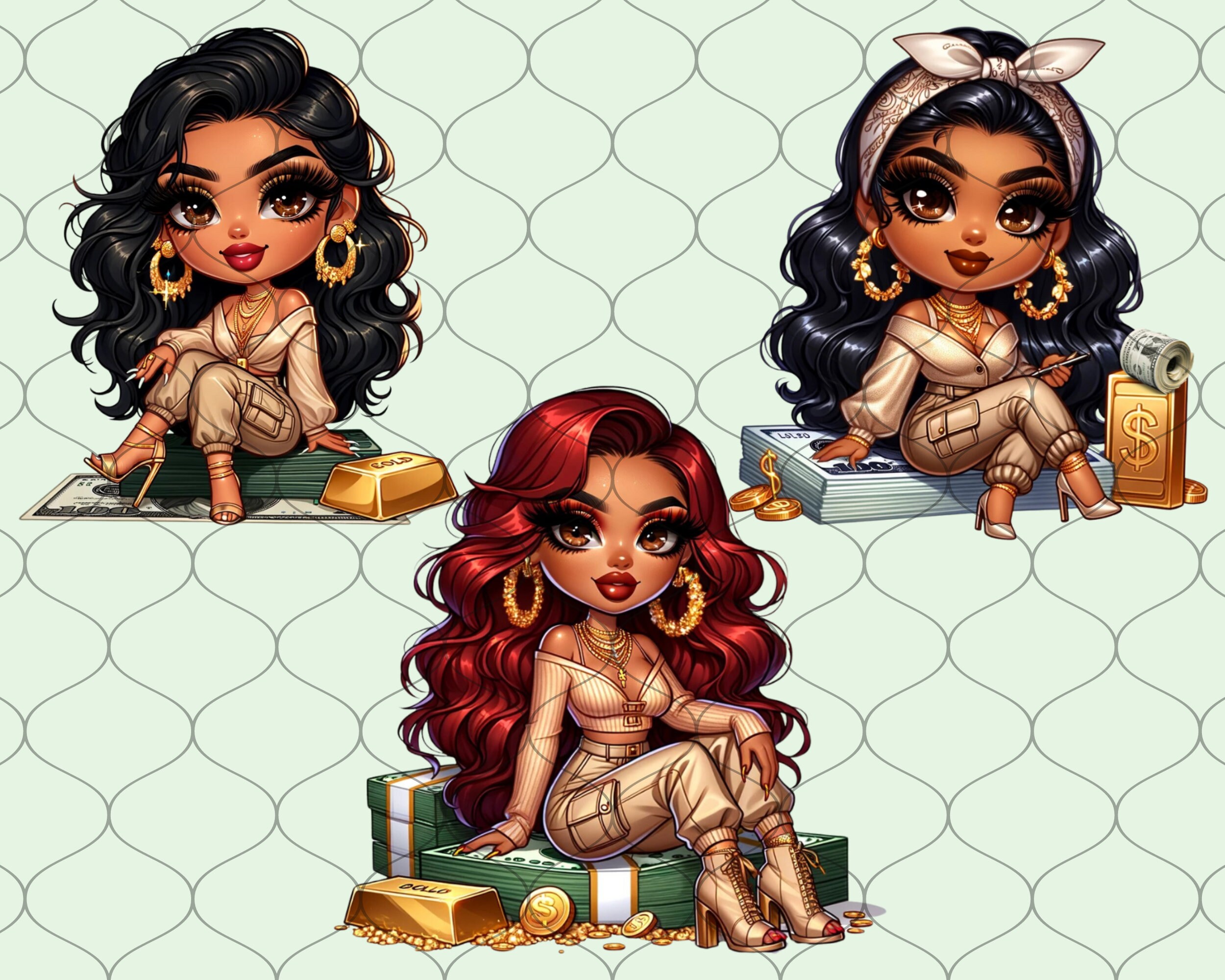 Chibi Latina Millionaire, 20 Png, Millionaire Mindset Png, Latina Woman ...