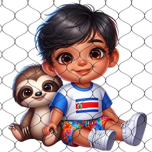 Chibi Cute Costa Rican Baby Boy Clipart, 25 PNG, Costa Rican Boy Png ...