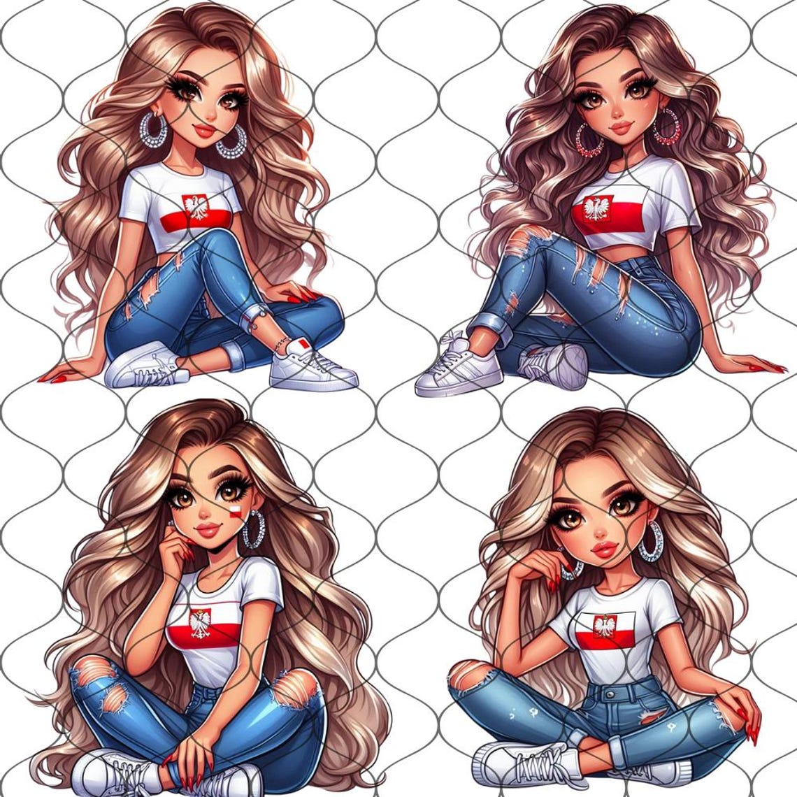 Gorgeous Blonde Chibi Girl - Poland,30 PNG, Polish Girl Png, Poland Png ...