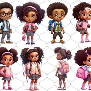 Back to School, 35 PNG, School Clipart, Back to School Children in ...