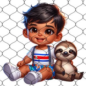 Chibi Cute Costa Rican Baby Boy Clipart, 25 PNG, Costa Rican Boy Png ...
