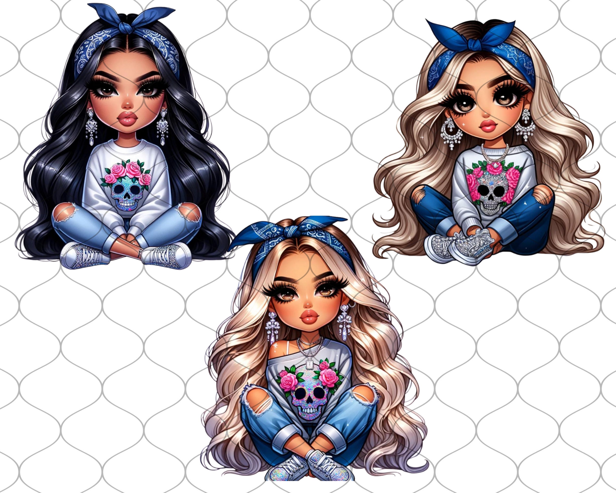 Chibi Cute Chicana Girl, 26 PNG, Chicana Clipart, Chibi Dolls Png ...