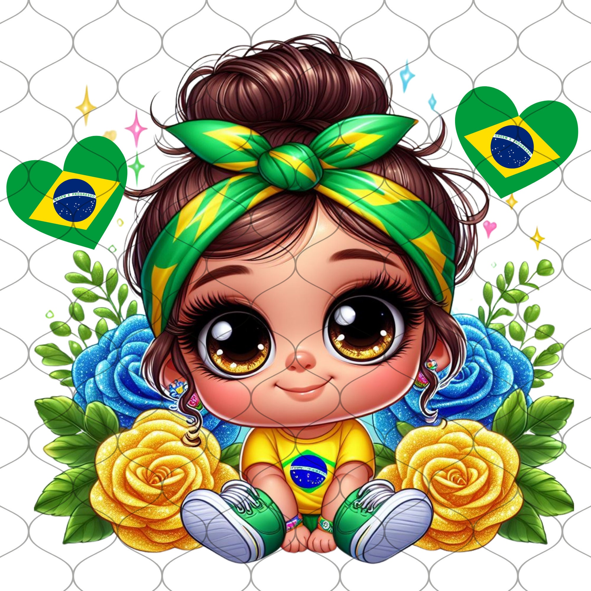 Chibi Cute Brazilian Baby Girl Png, 20 PNG, Brazil Clipart, Chibi Girl ...