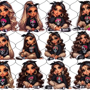 Chibi Cute Chicana Girl, 80 PNG, Chicana Clipart, Chibi Dolls Png ...