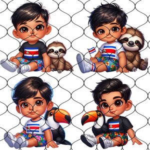 Chibi Cute Costa Rican Baby Boy Clipart, 25 PNG, Costa Rican Boy Png ...