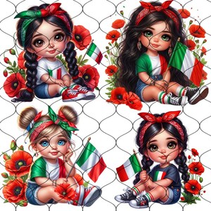 Chibi Cute Italian Baby Girl Png, 30 Png, Italy Png, Italy Flag Png ...