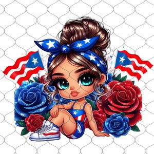 Chibi Cute Puerto Rican Baby Girl Png, 15 Png, Puerto Rico, Chibi Girl ...