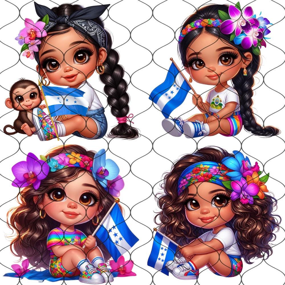 Chibi Super Cute Honduran Baby Girl Png, 25 Png, Honduras Girl Png ...