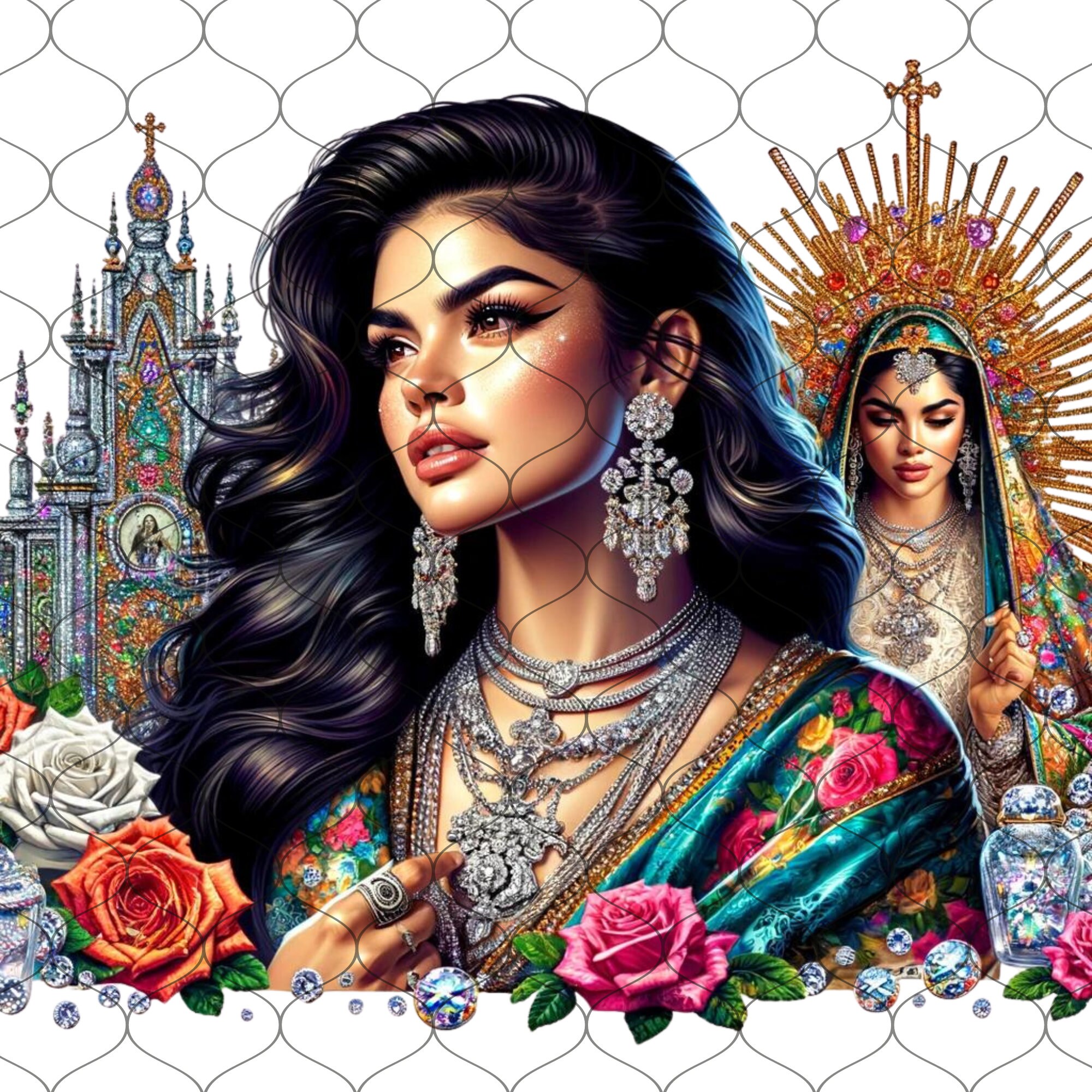 10 Diamond Latin Mother of God, Our Lady, Virgin Mary Png, Latina Woman ...