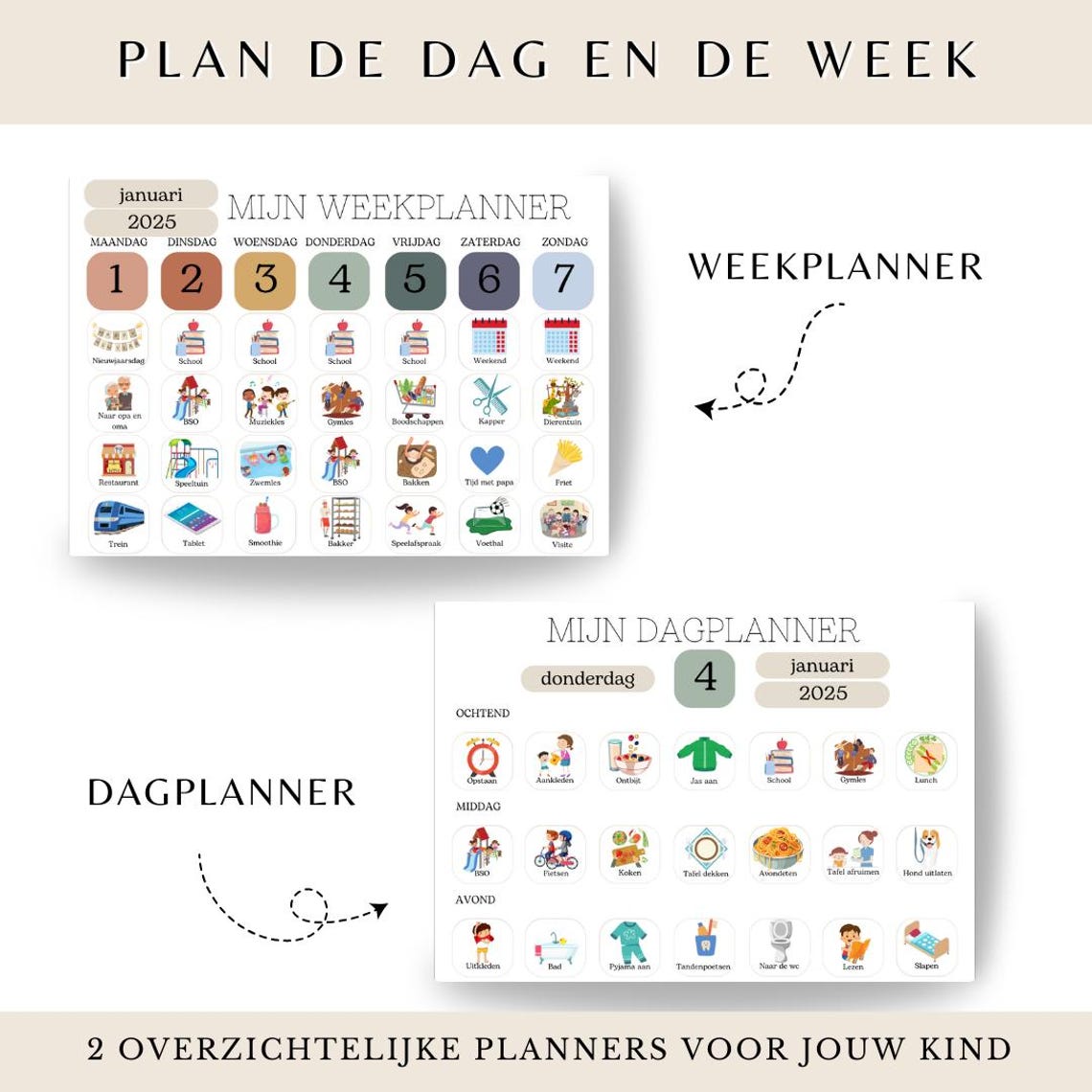 Weekplanner Kind Nederlands | Dagplanner Peuters Kleuters | Dagelijkse ...