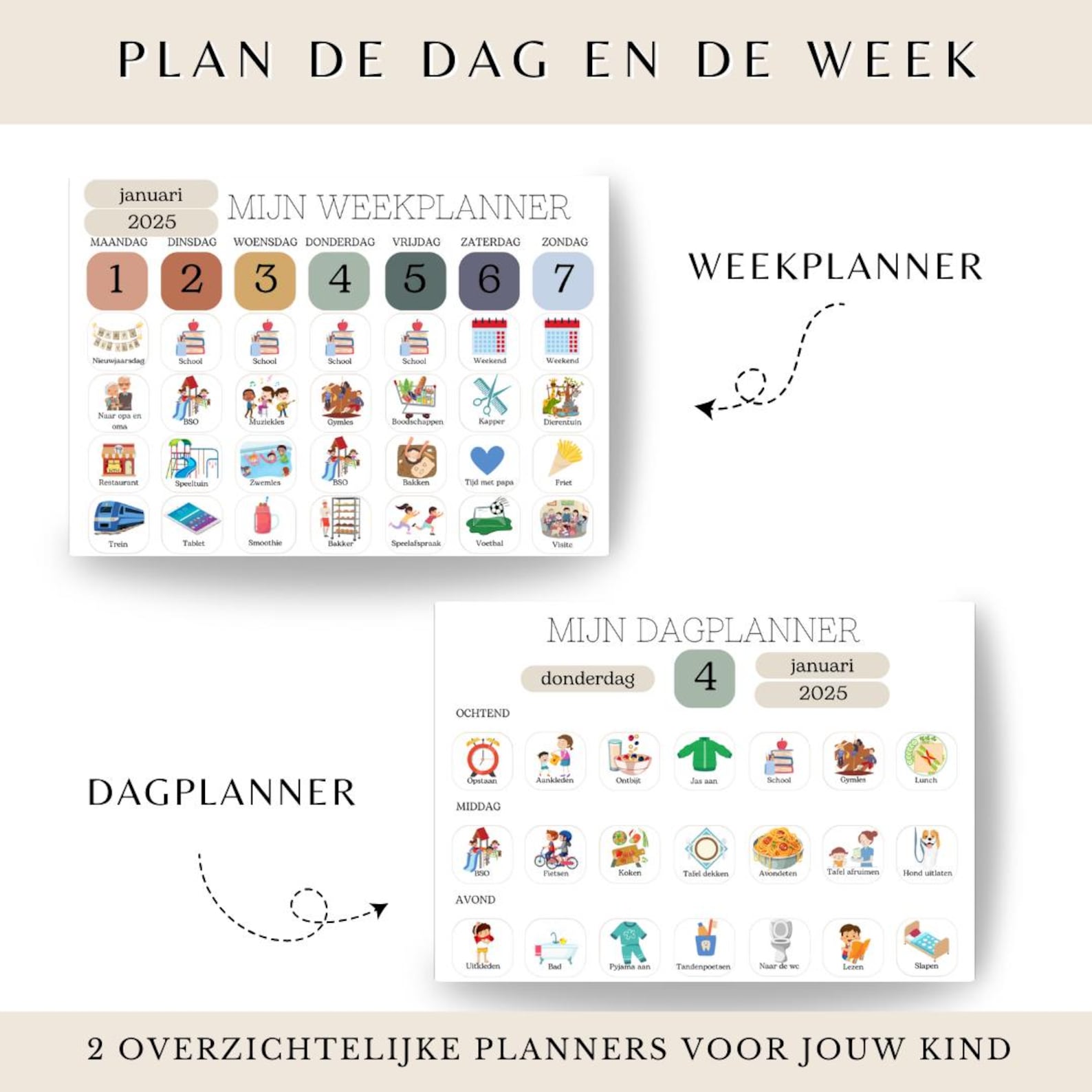 Weekplanner Kind Nederlands | Dagplanner Peuters Kleuters | Dagelijkse ...