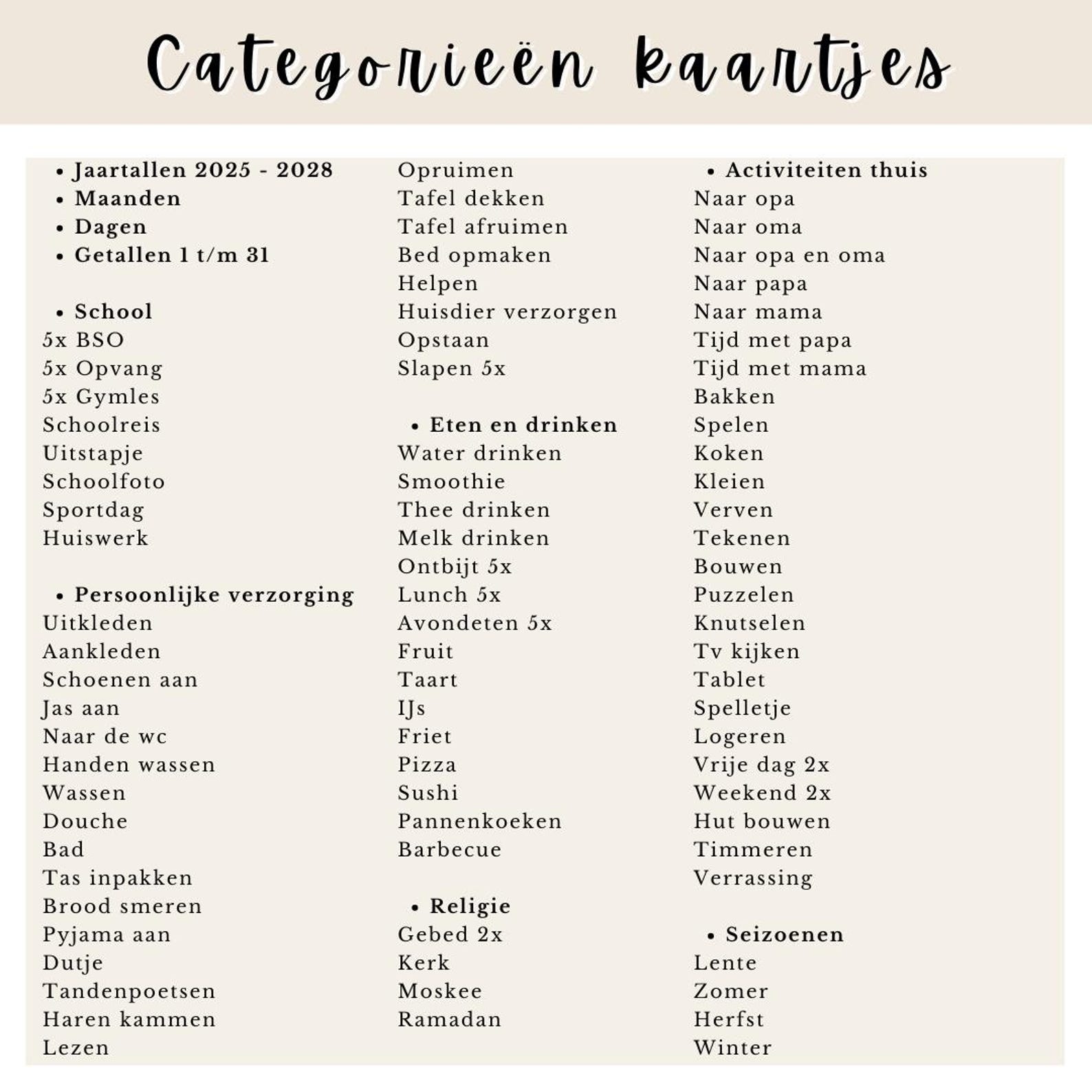 Weekplanner Kind Nederlands | Dagplanner Peuters Kleuters | Dagelijkse ...