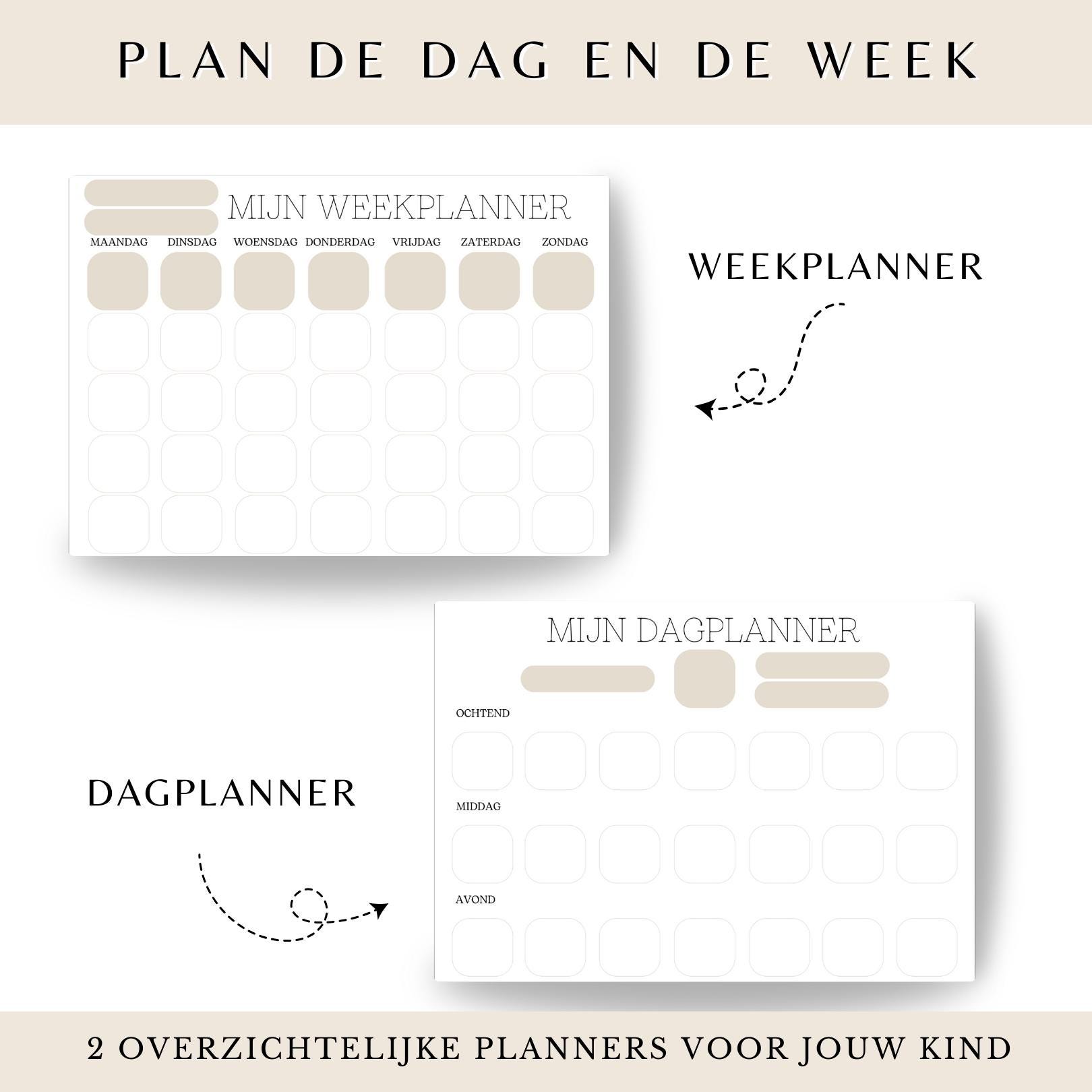 Weekplanner Kind Nederlands | Dagplanner Peuters Kleuters | Dagelijkse ...