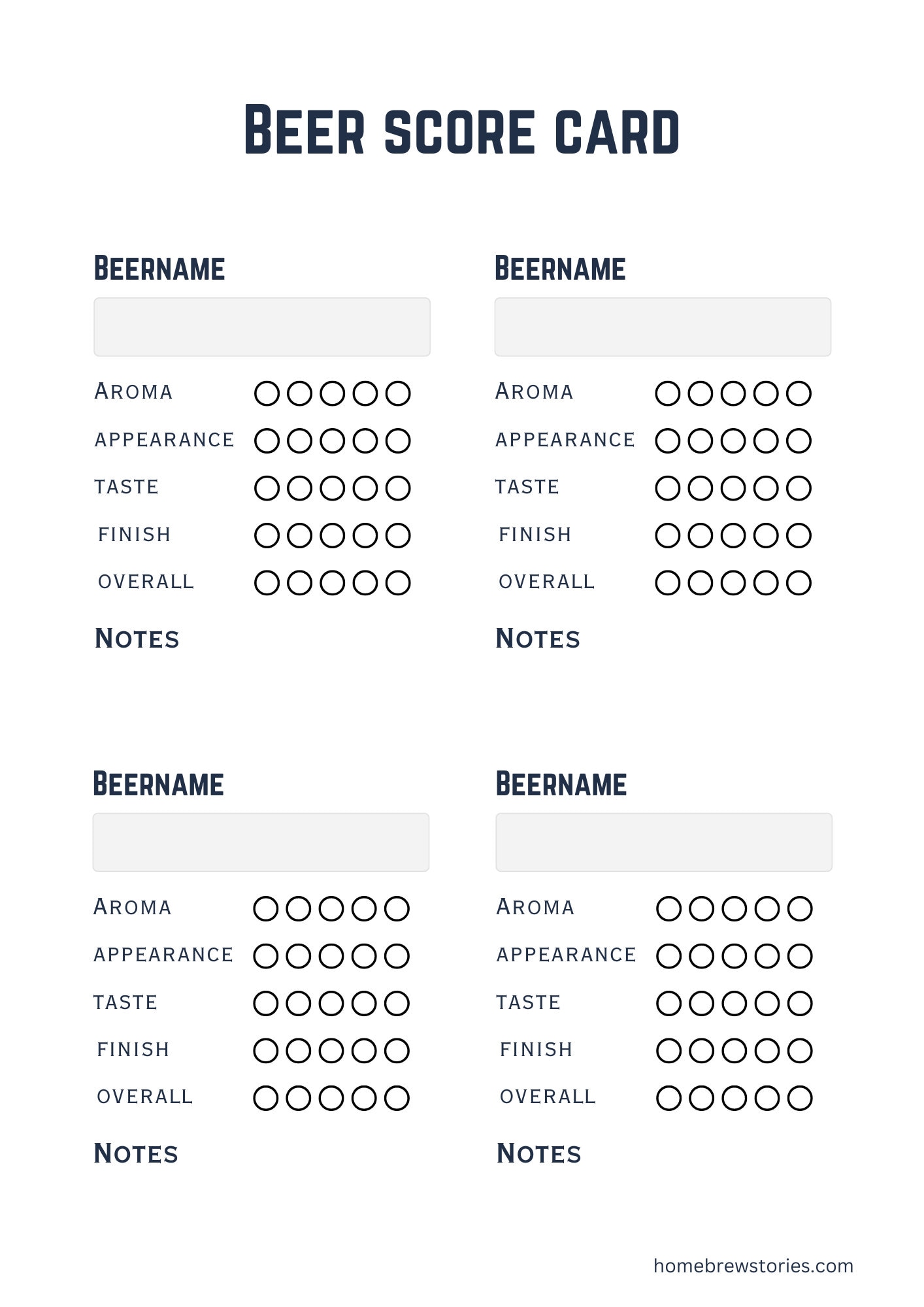 Craft Beer Tasting Sheet - Printable Beer Rating Guide for Enthusiasts ...