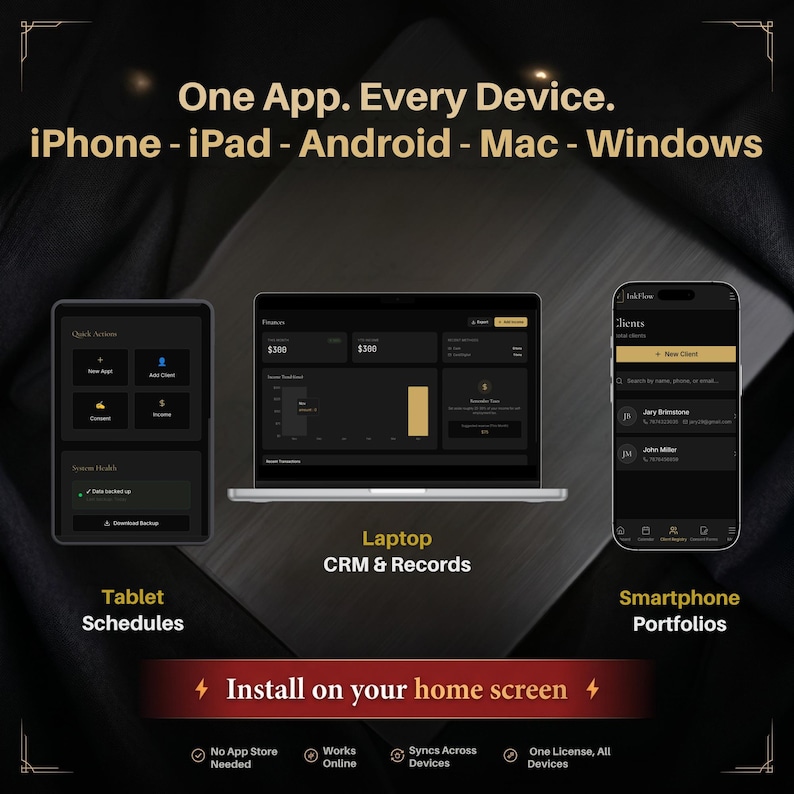 Tattoo Artist App | Client Tracker, Consent Forms, Planner Appointment ...
