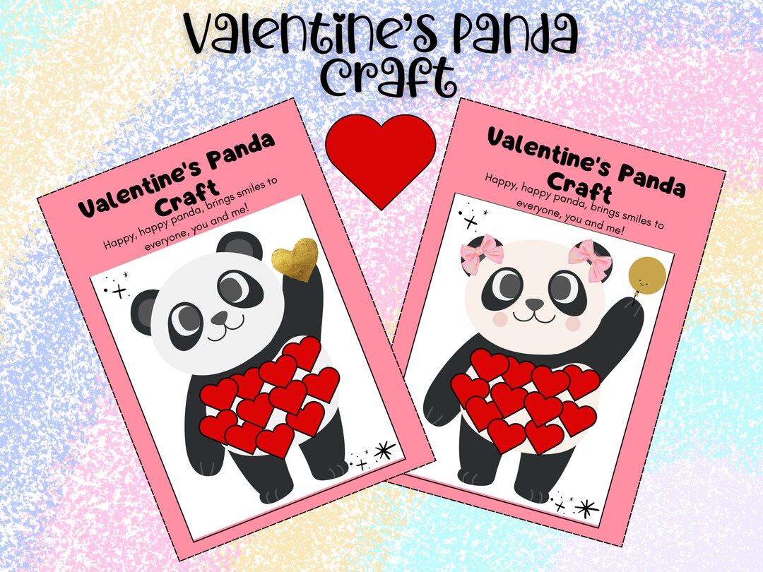 Adorable DIY Valentine's Panda Craft Kit - Printable Fun for Kids ...
