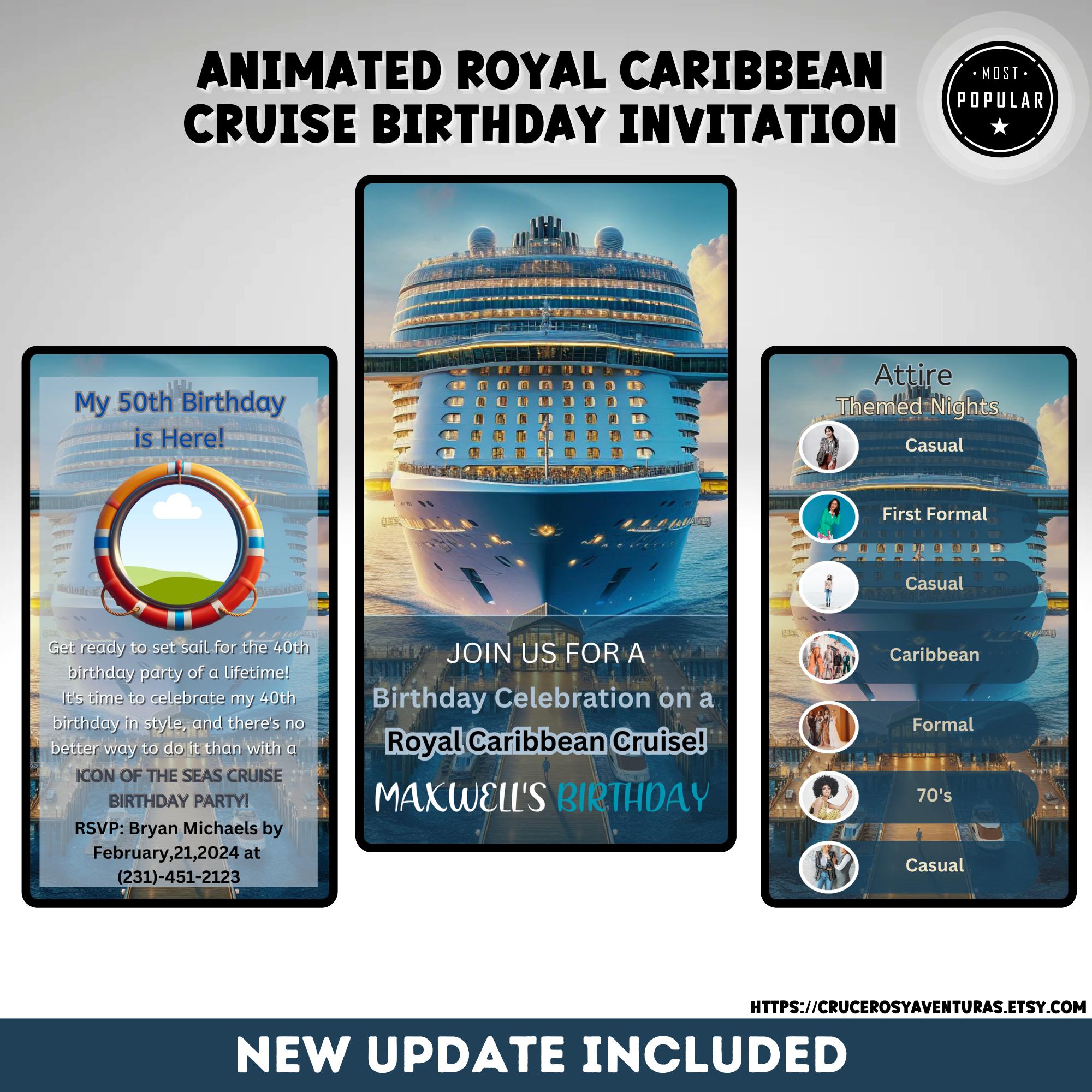 Editable Royal Caribbean Cruise Invitation Video Template | Animated ...