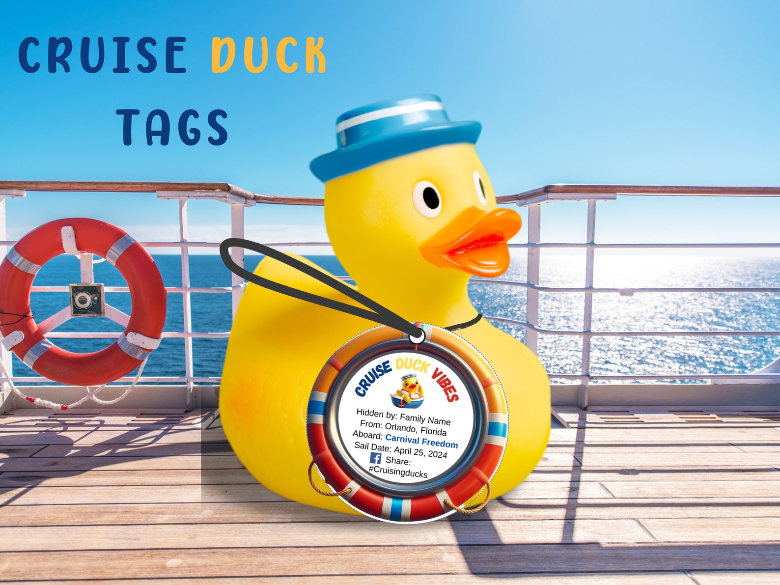 Cruising Duck Tags for Family Cruises Mini Edition, Printable Rubber ...
