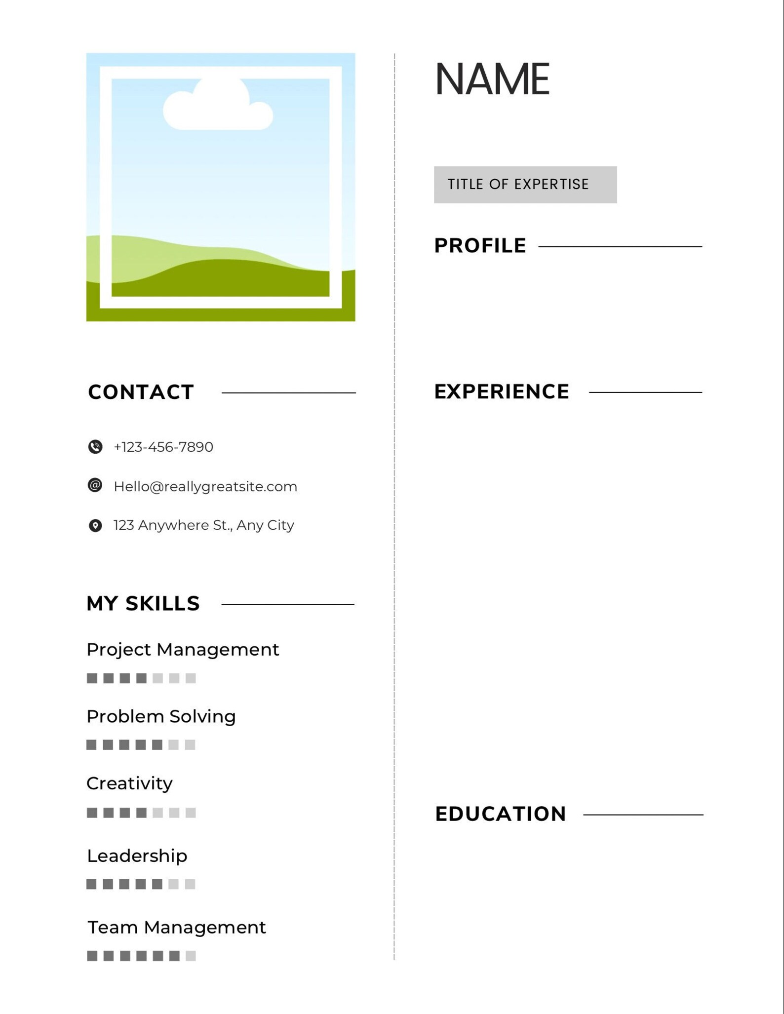 Resume Template - Etsy
