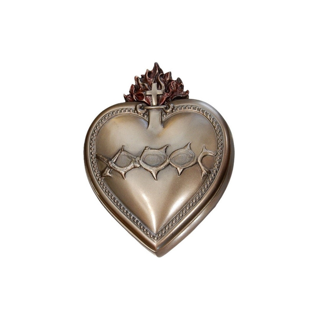 Sacred Heart of Jesus Box - Decorative Box With Crown of Thorns ...