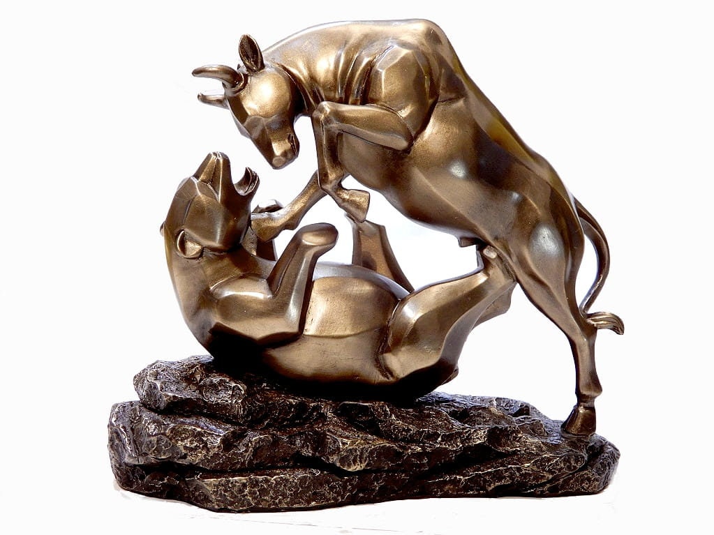 Bull and Bear Statue the Symbol of Stock Market - Etsy