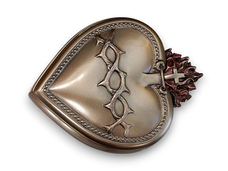 Sacred Heart of Jesus Box - Decorative Box With Crown of Thorns ...