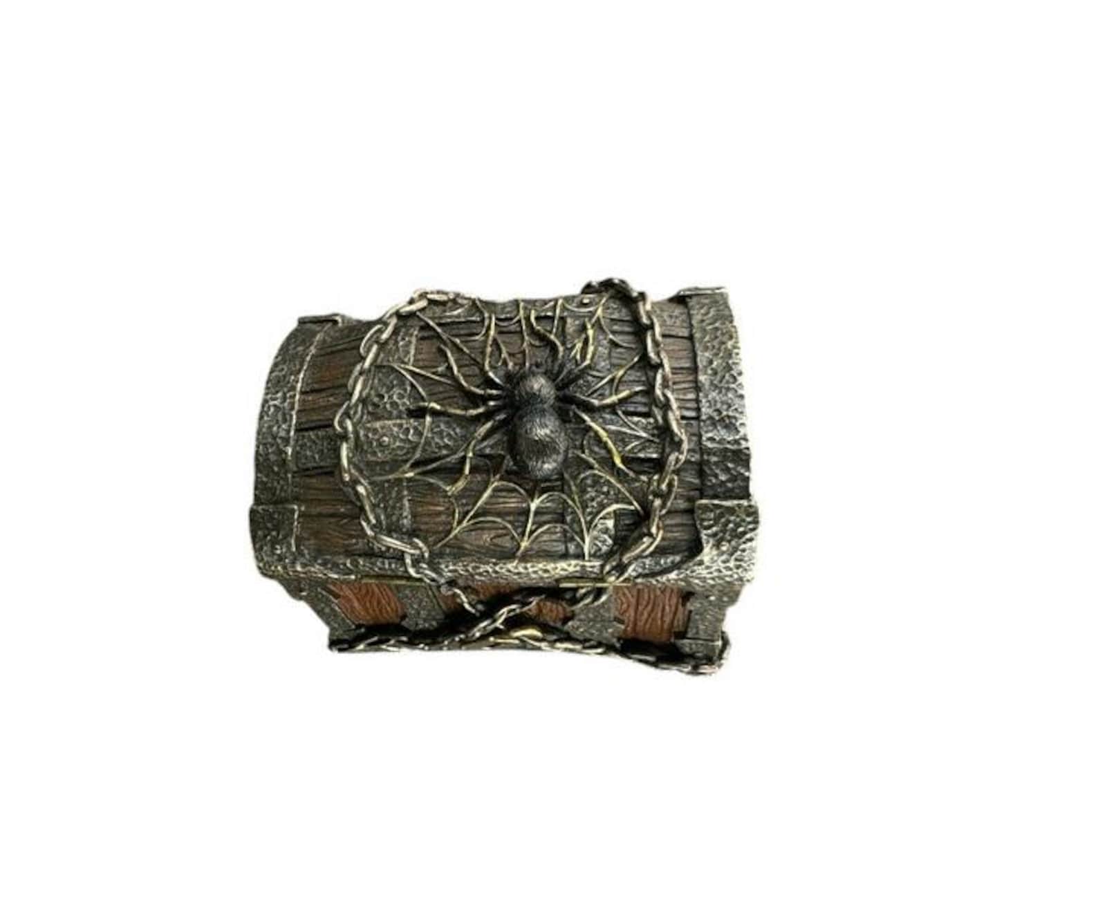 Pirate Box - Chest With Chains and Spider Sculptures - Etsy