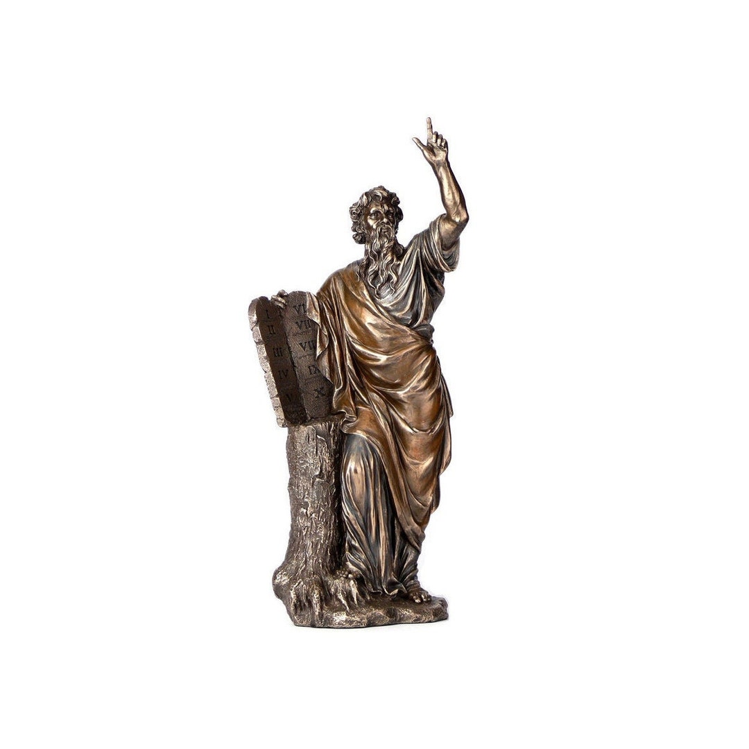 Moses Prophet Statue Biblical Leader Figurine Ten Commandments ...
