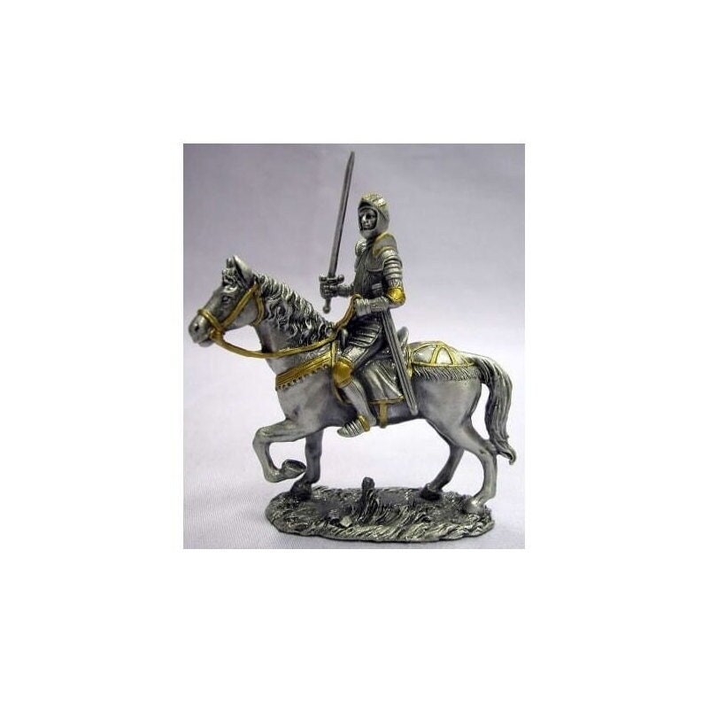 Knight on Horseback With a Sword - Tin Figurine - Etsy