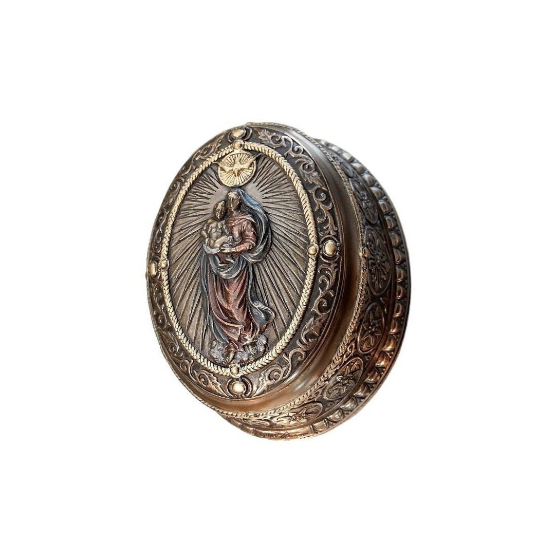 Virgin Mary Box - Decorative Box With Virgin Mary and Baby Jesus ...