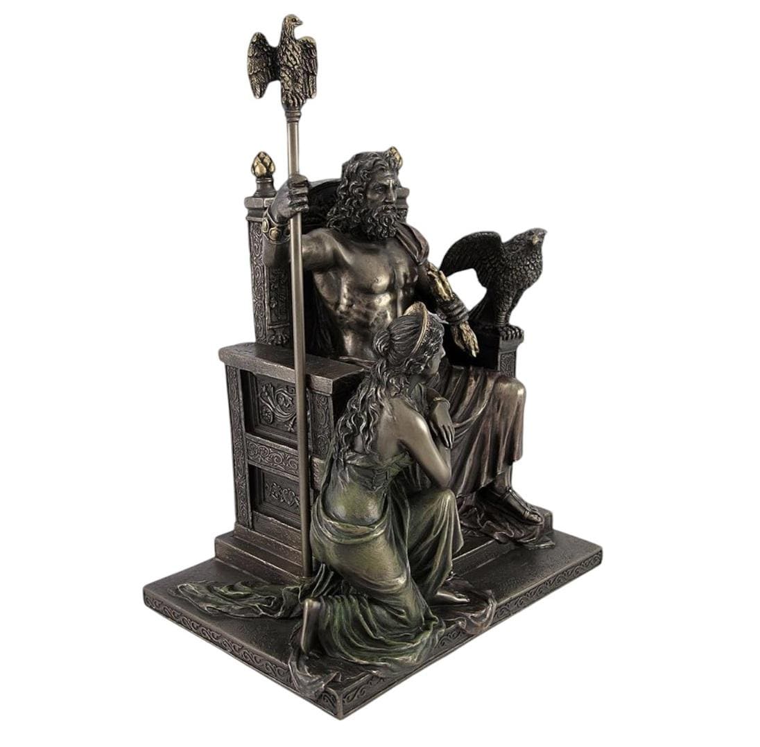 Zeus on Throne With Wife Hera at His Side Sculpture - Zeus Ruler of the ...