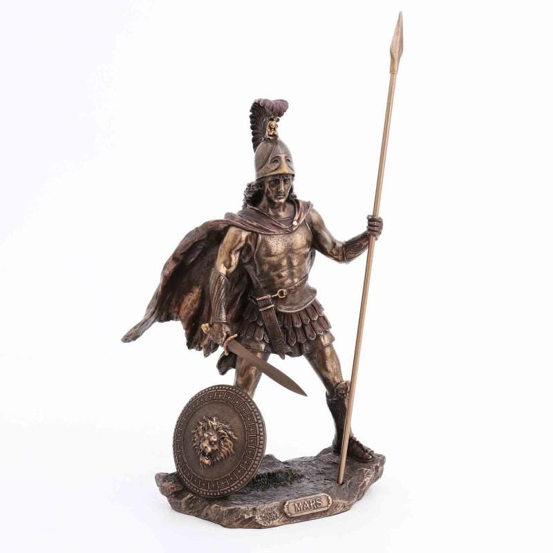 Mars Sculpture - Roman God of War Statue - Ancient Warrior With Spear ...