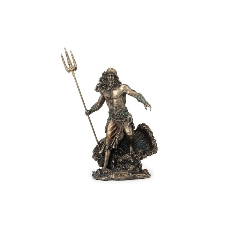 Poseidon With Trident Figurine - Greek God of the Seas and Oceans ...