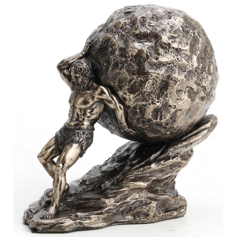 Sisyphus Rolling the Boulder Sculpture - Symbol of Suffering and ...